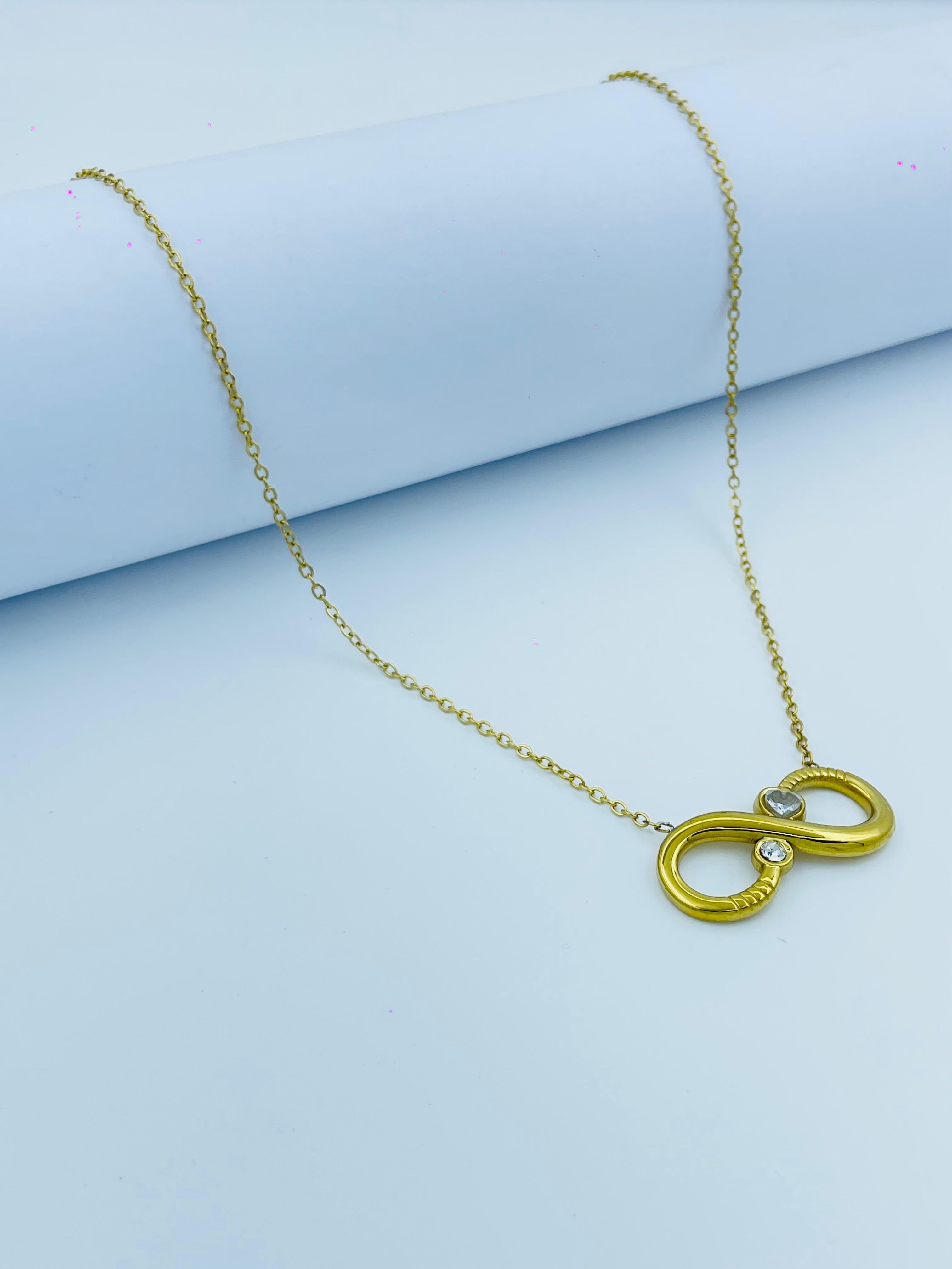 Anti-Tarnish Gold Infinity Pendant Necklace – Symbol of Eternal Love ...