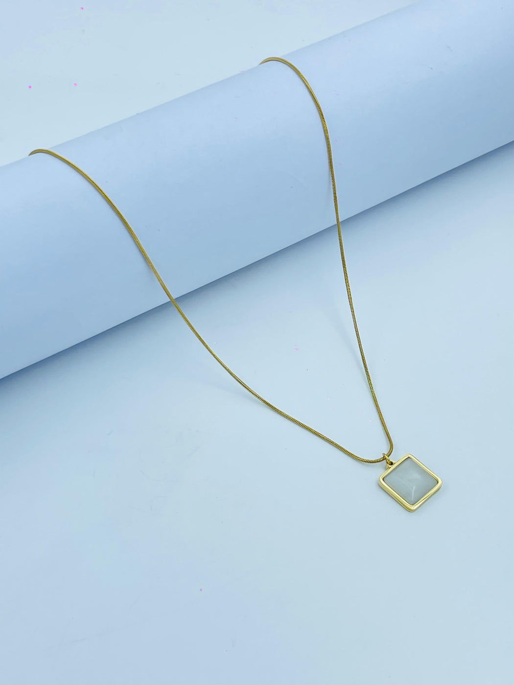 Elegant Gold Square Pendant Necklace – Memsaab Fashions